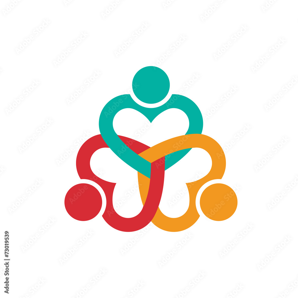 Three heart love people logo Stock Vector | Adobe Stock