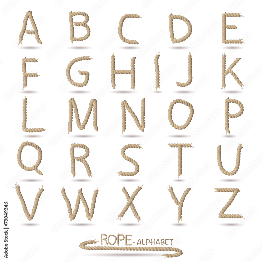 Rope Alphabet Illustration Stock Vector | Adobe Stock