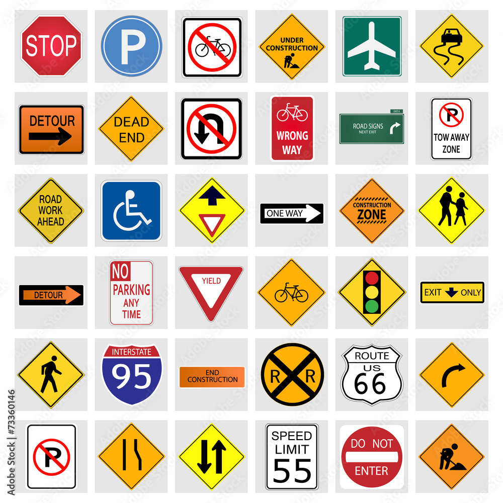 Road Signs Stock Vector | Adobe Stock