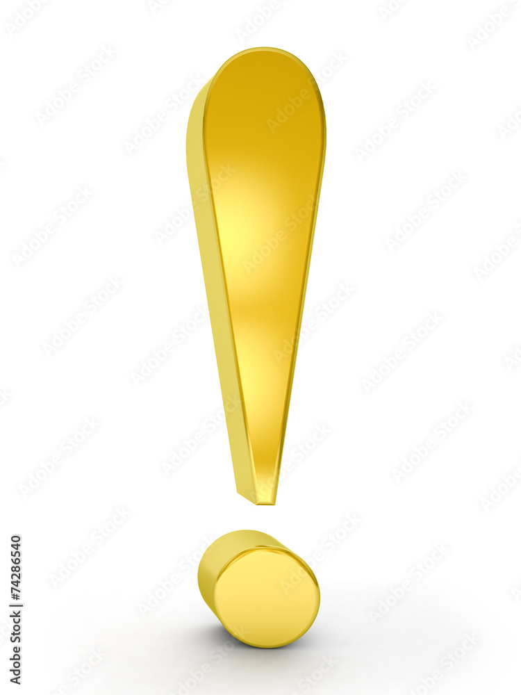 gold exclamation mark symbol Stock Illustration | Adobe Stock