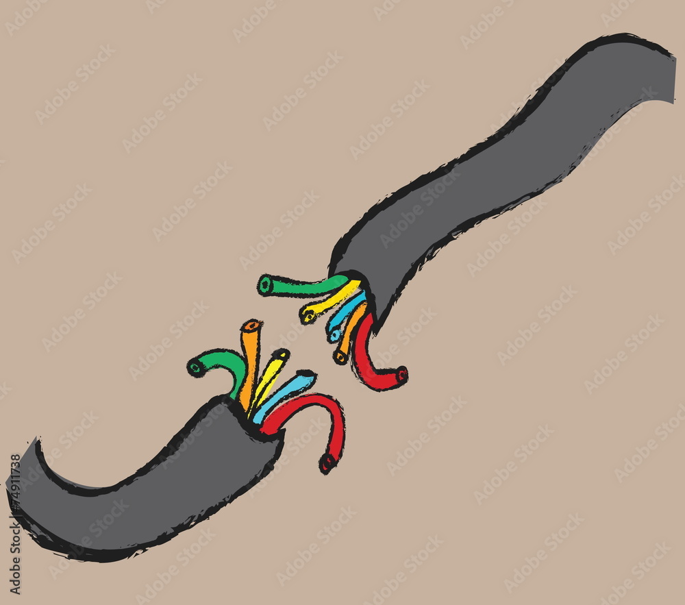 cartoon torn lead wires isolated Stock Illustration | Adobe Stock