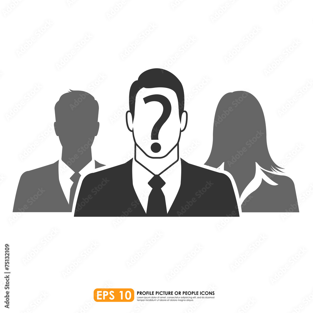 Businesspeople icon with question mark sign Stock Vector | Adobe Stock