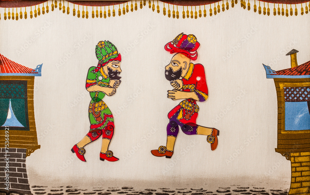 Hacivat and Karagoz from Traditional Turkish Shadow Play Stock Photo ...