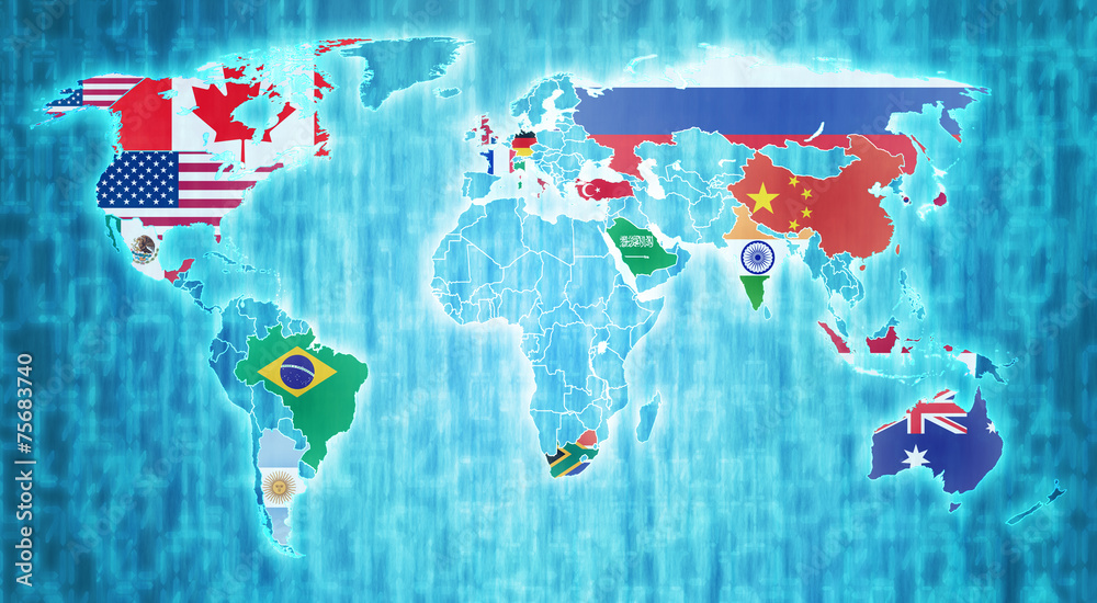 g20 countries on world map Stock Illustration | Adobe Stock