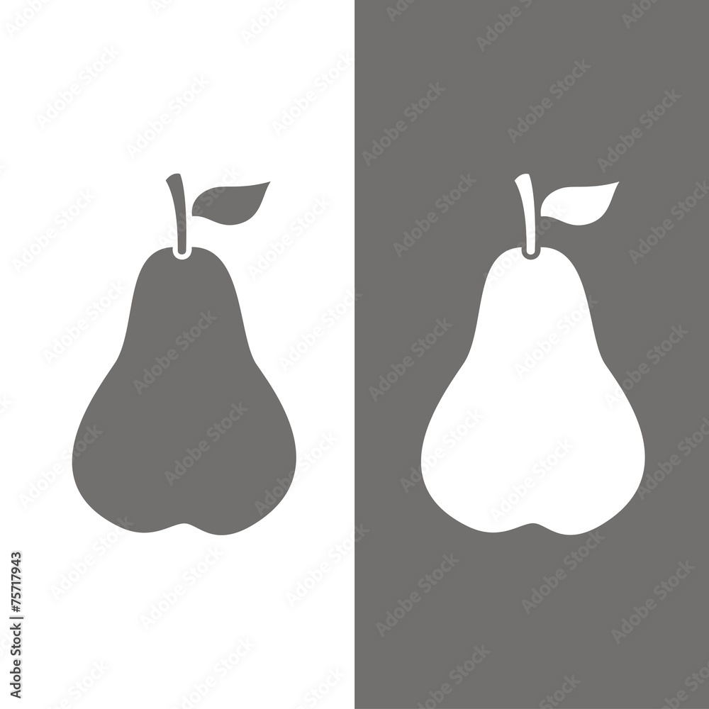 Conjunto de iconos de pera sobre fondos blanco y negro Stock Vector ...