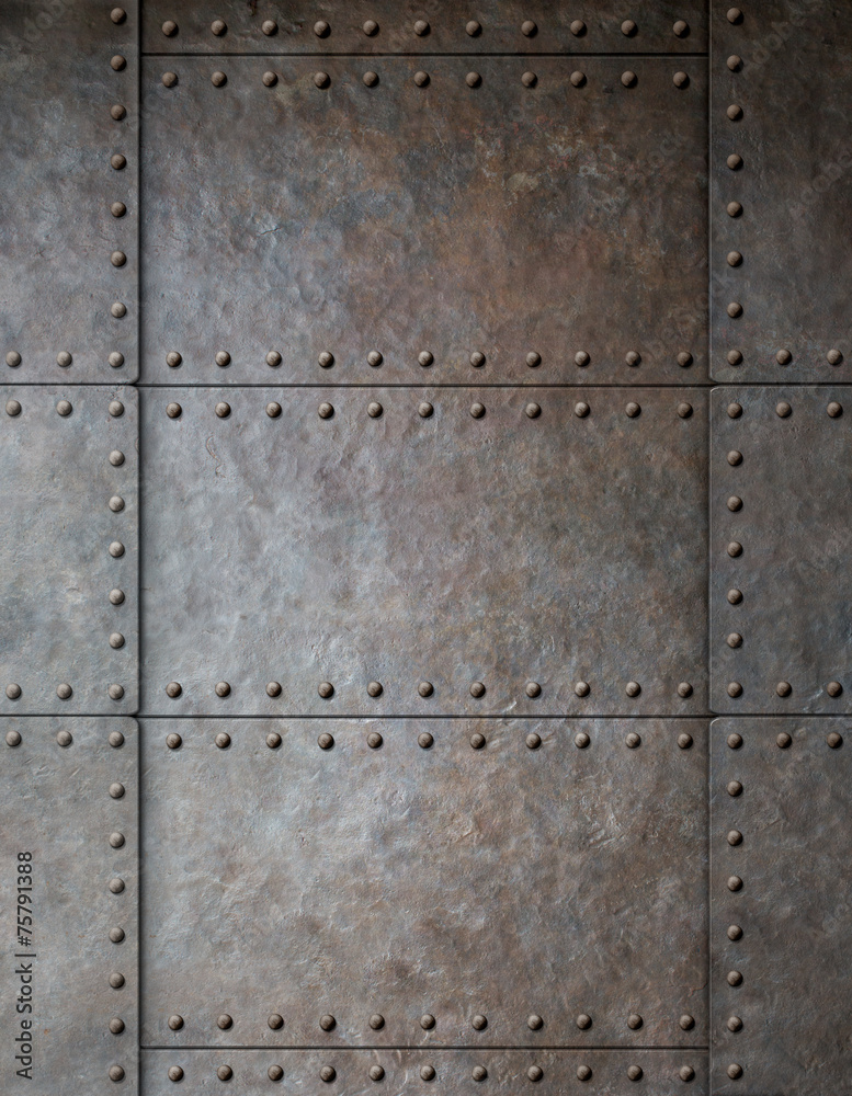 steel metal armour background with rivets Stock Photo | Adobe Stock