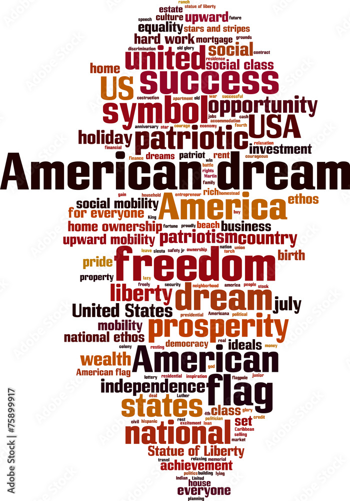 American dream word cloud concept. Vector illustration Stock Vector ...