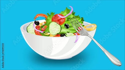 Vegetable Salad.Healthy food.Animation Stock Video | Adobe Stock