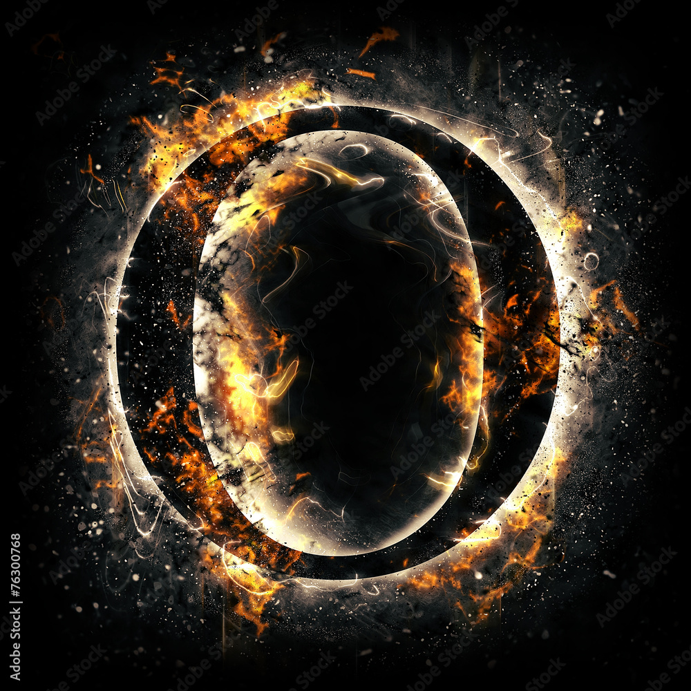 Fire alphabet. Letter O. Stock Illustration | Adobe Stock