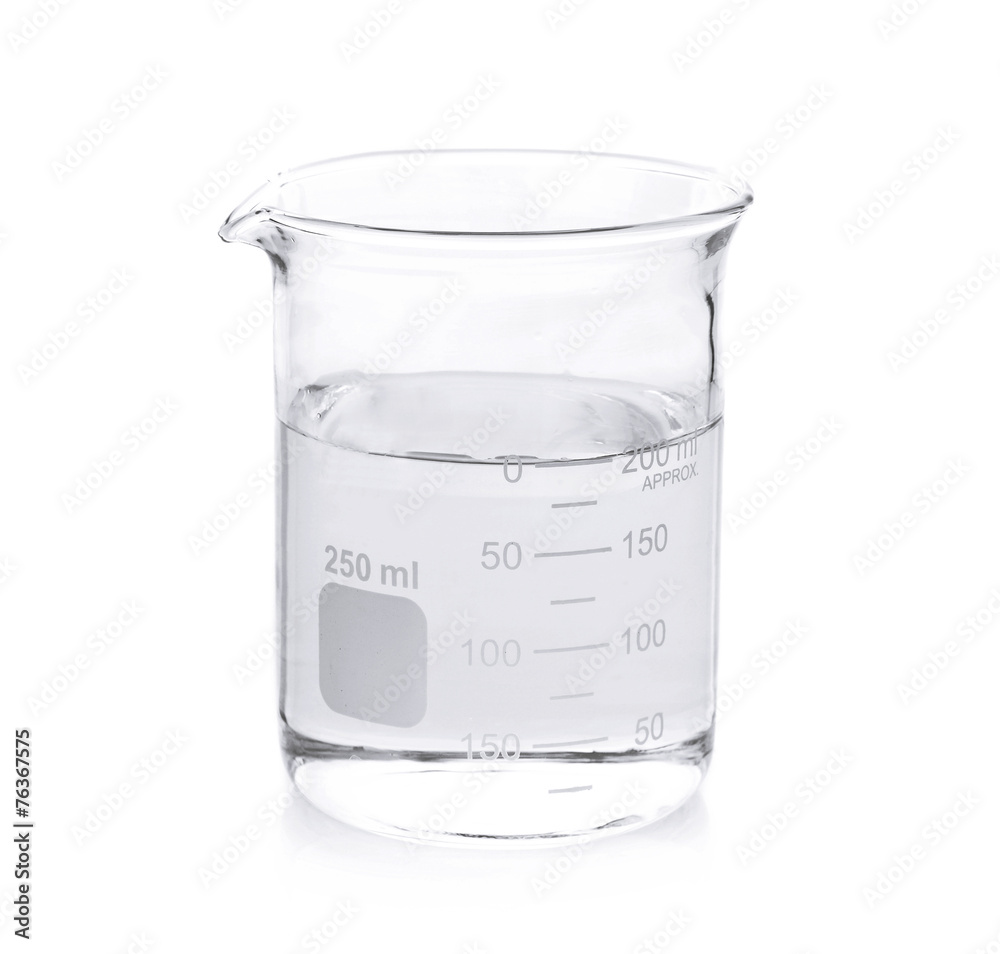 Beaker on white background Stock Photo | Adobe Stock