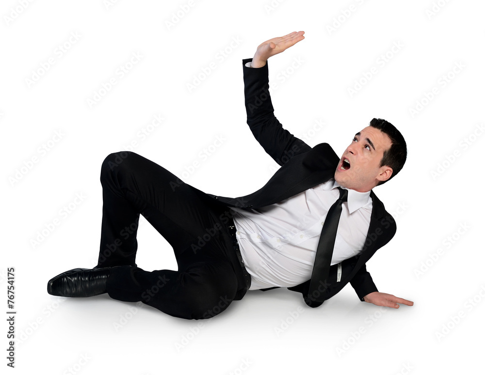 Business man dodge something Stock Photo | Adobe Stock