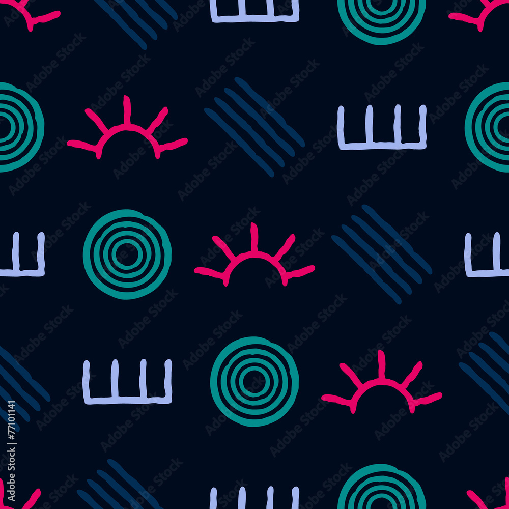 seamless background with symbols of Australian aboriginal art Stock ...