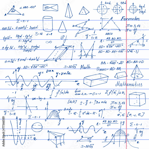 Math. Background with trigonometry formulas. Stock Vector | Adobe Stock