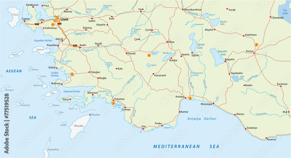 turkish riviera map Stock Vector | Adobe Stock