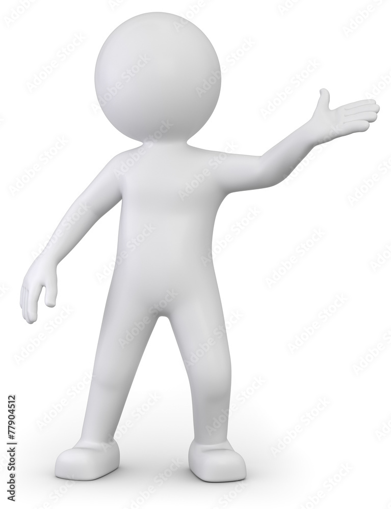 3d Männchen präsentierend Stock Illustration | Adobe Stock