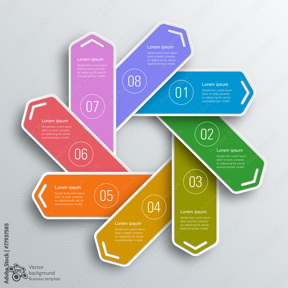 Infographics Vector Background 8-Step Process Stock Vector | Adobe Stock