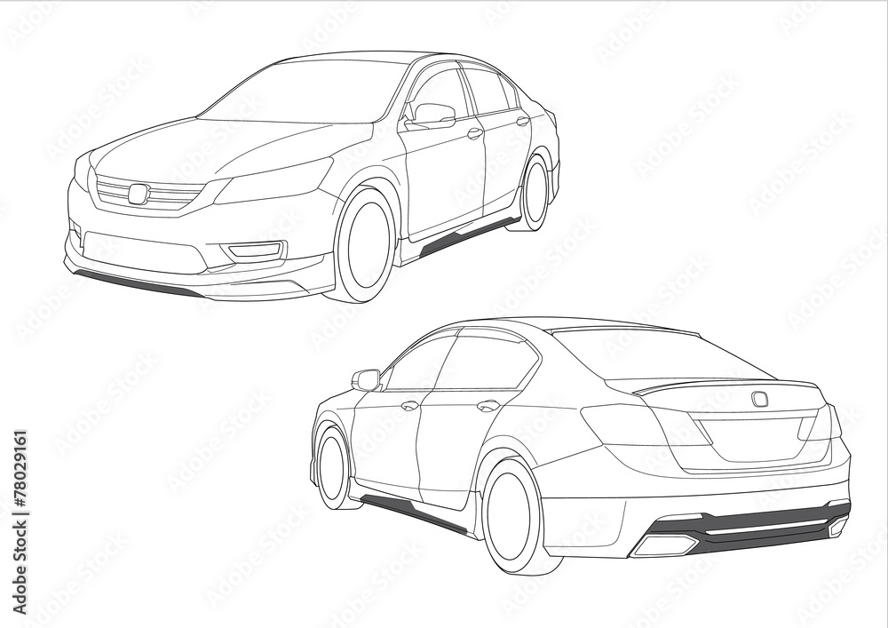 Honda Accord 2014 Stock Vector | Adobe Stock