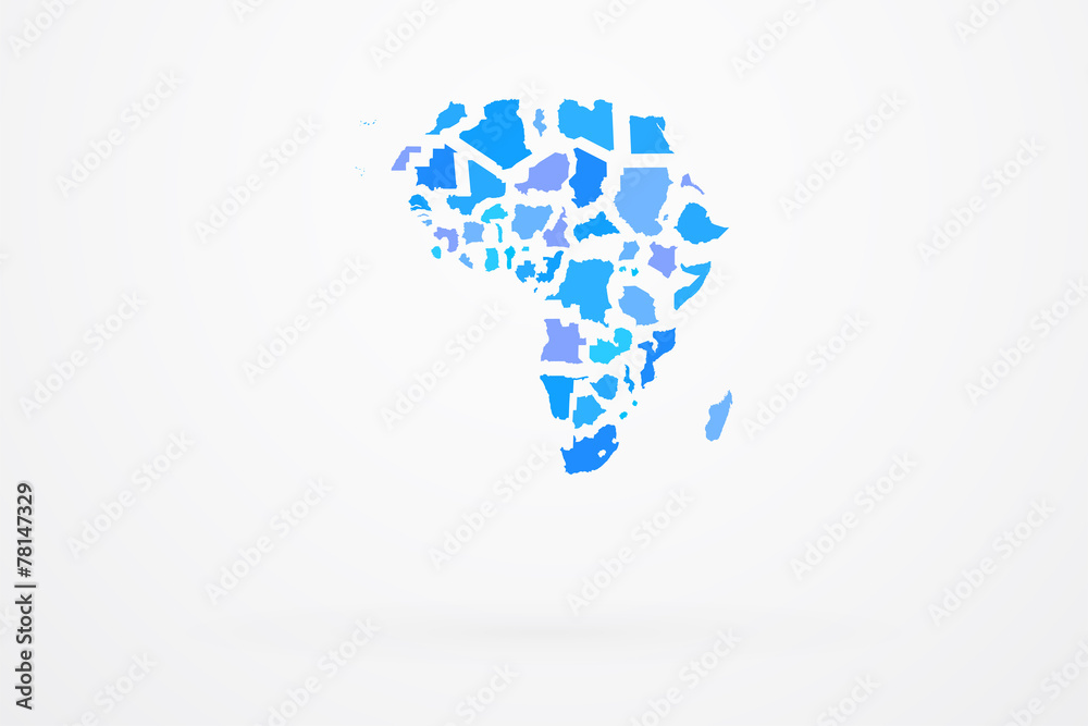 Africa Continent Map With Country Border Stock Vector | Adobe Stock