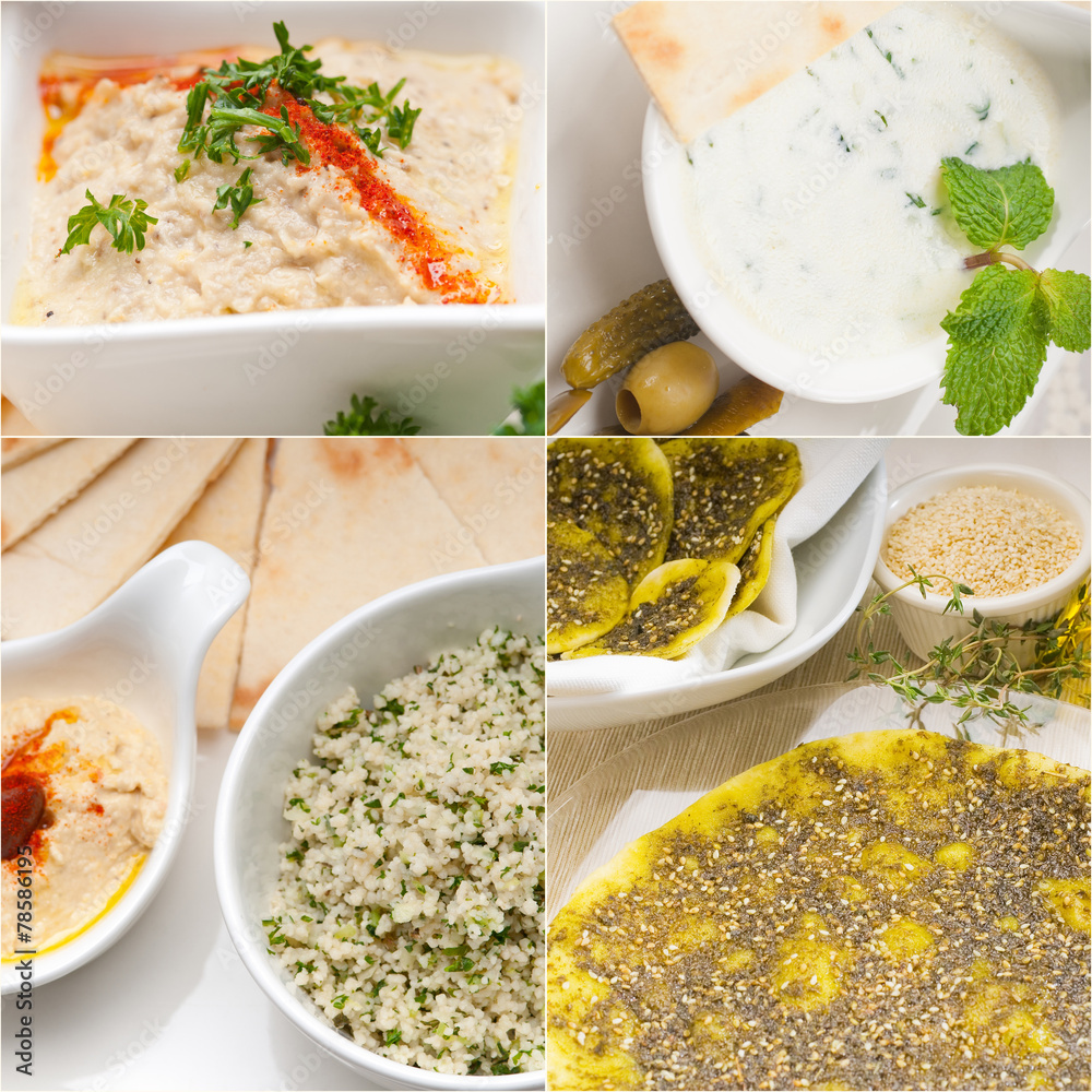 Arab middle eastern food collage Stock Photo | Adobe Stock