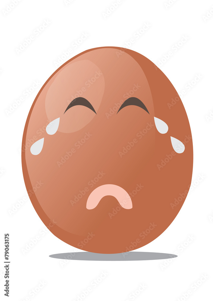 Egg Face Crying. Vector Illustration Stock Vector | Adobe Stock