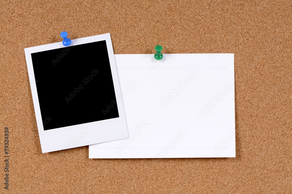 One single polaroid style blank photo frame prints with office index ...