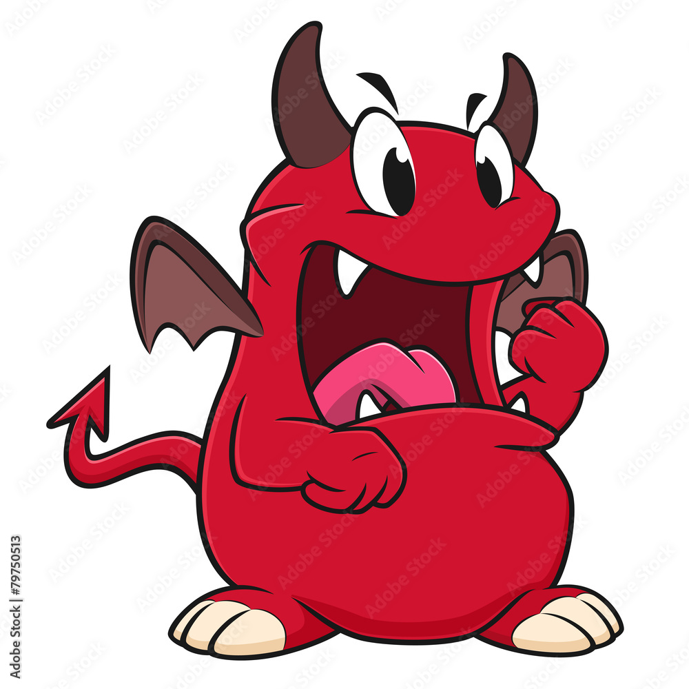 Cartoon Angry Devil Stock Vector | Adobe Stock