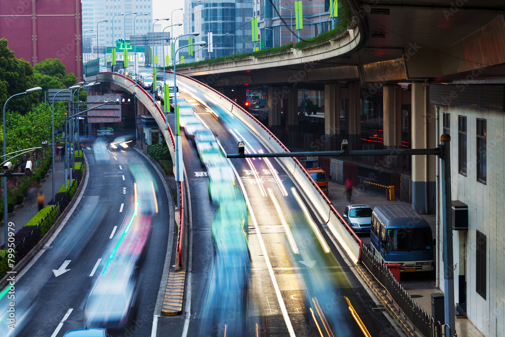 crowed and fast traffic jams on expressway Stock Photo | Adobe Stock