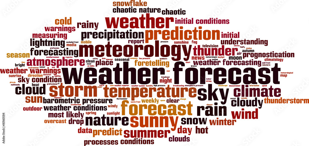 Weather forecast word cloud concept. Vector illustration Stock Vector ...