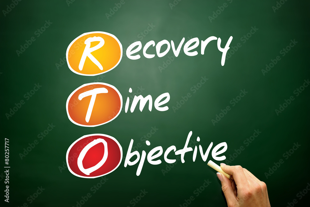 Recovery Time Objective (RTO) business concept on blackboard Stock ...
