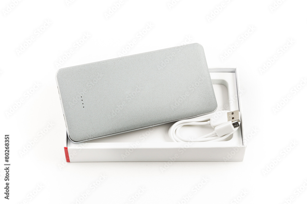 Power bank for charging mobile devices. Stock Photo | Adobe Stock