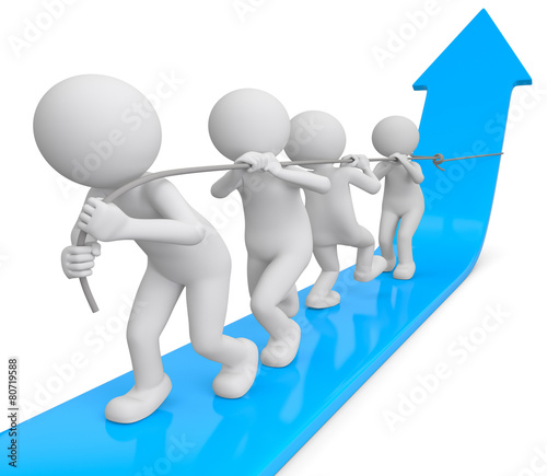 am selben Strang ziehen Stock-Illustration | Adobe Stock