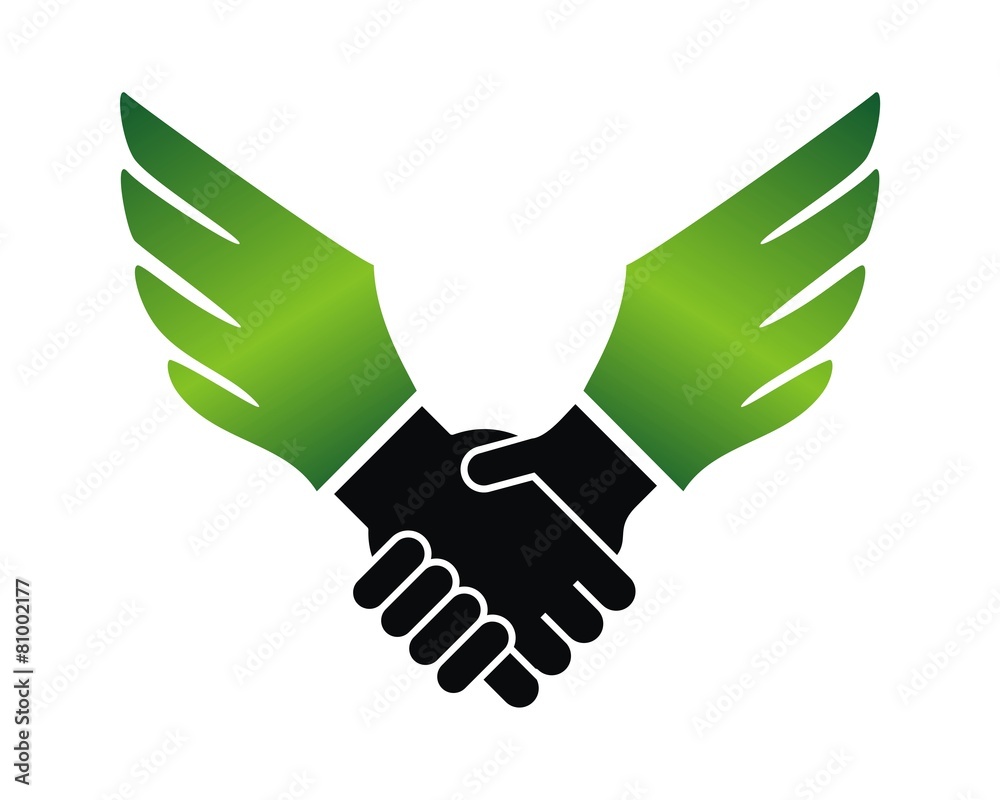 handshake hand wing image logo vector Stock Vector | Adobe Stock