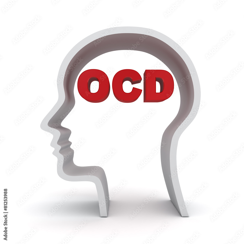 Head shape with red ocd text or Obsessive compulsive disorder Stock ...