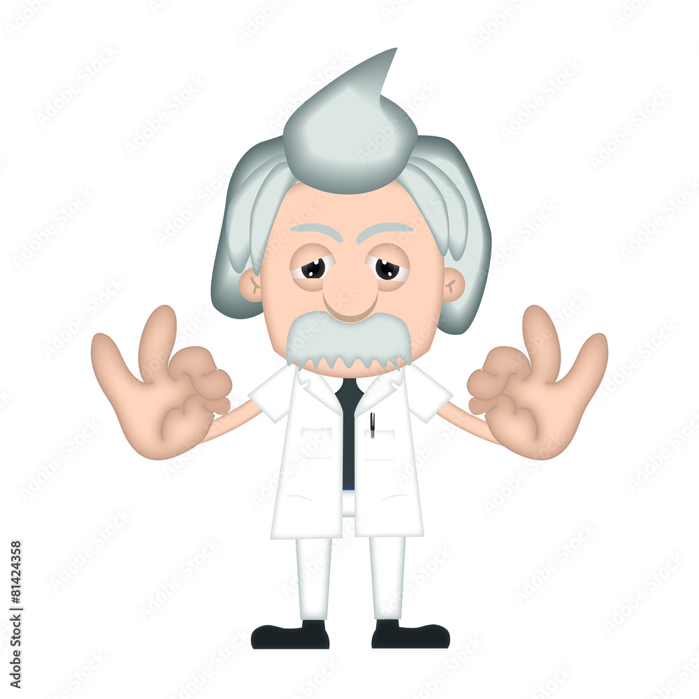 Funny Albert Einstein Cartoon Illustration Comic Stock Illustration ...
