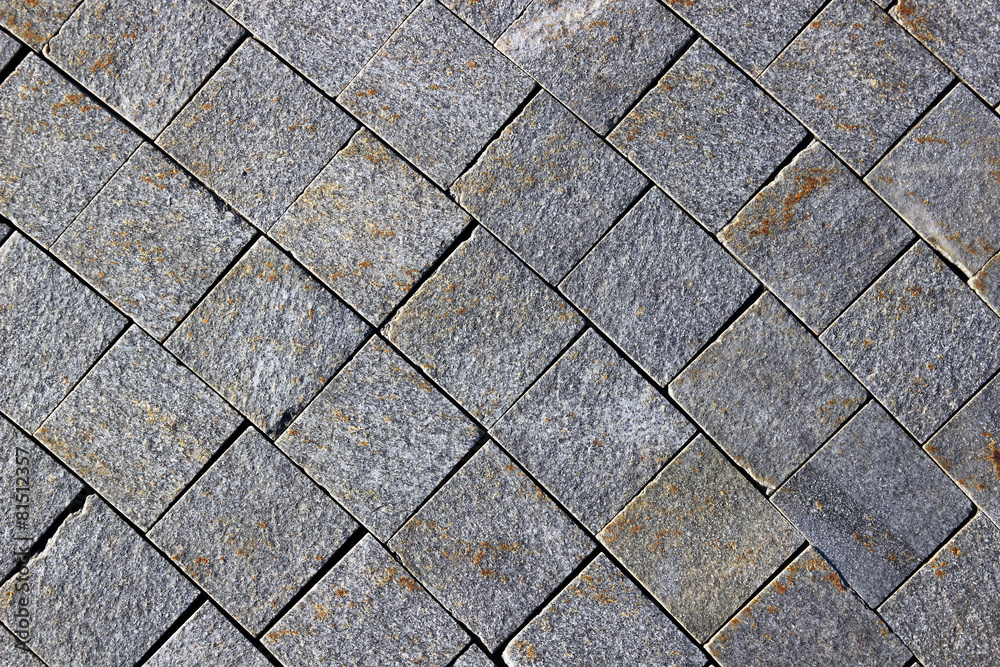 Pavement made of grey granite paving stones Stock Photo | Adobe Stock