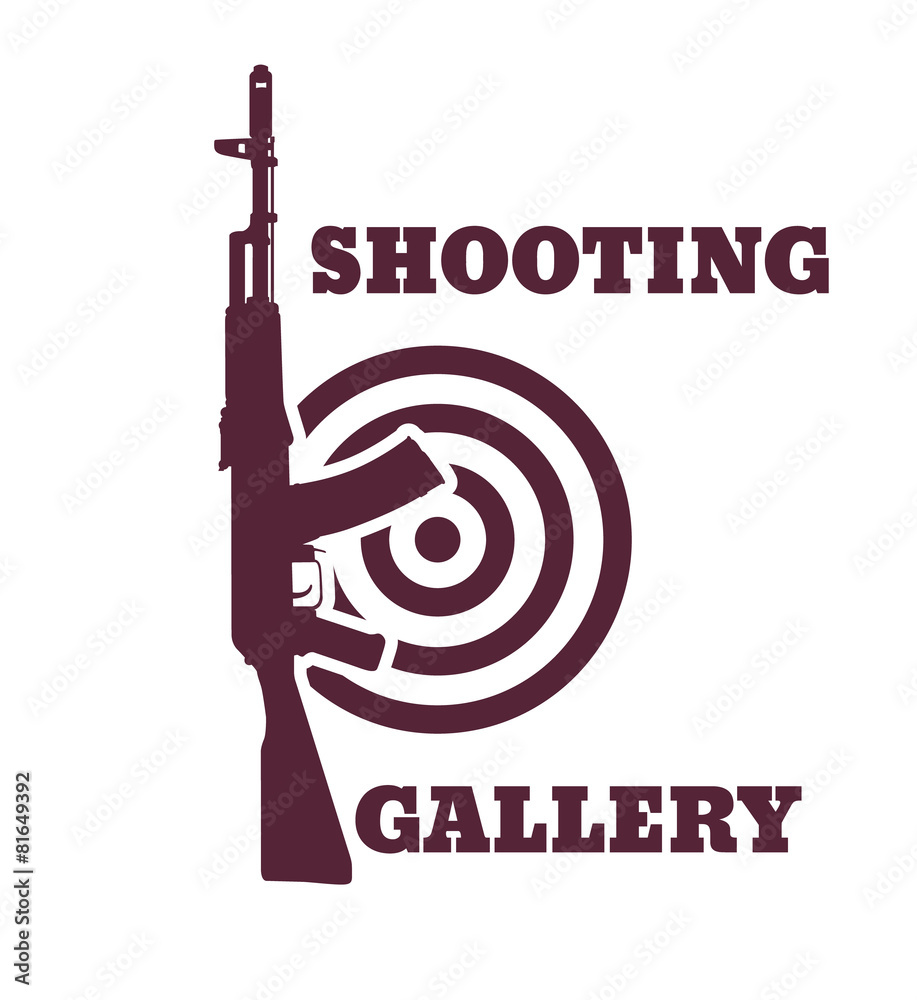 Shooting Gallery emblem with assault rifle, vector, eps10 Stock Vector ...