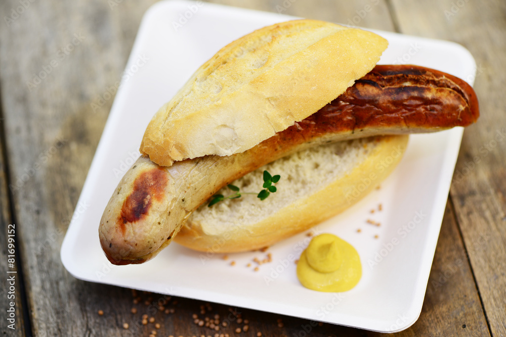 Brötchen Wurst Stock Photo | Adobe Stock