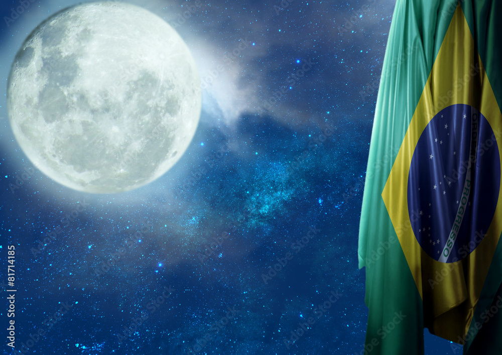 Bandeira do Brasil Céu Estrelado Stock Photo | Adobe Stock