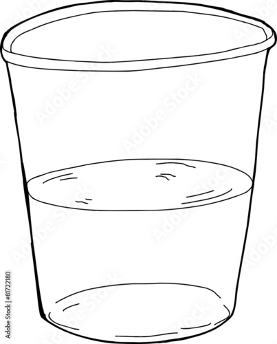 Outlined Half Full Cup - Buy this stock vector and explore similar ...