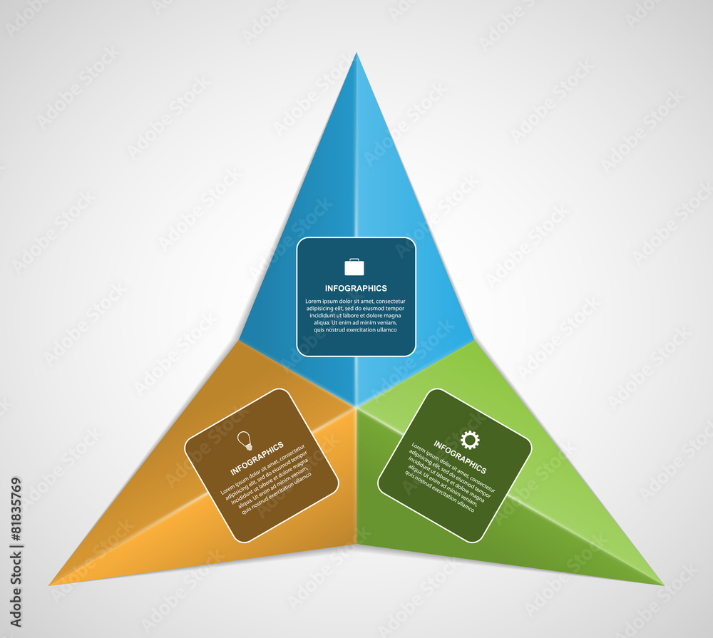 Triangular infographic design element. Vector illustration. Stock ...