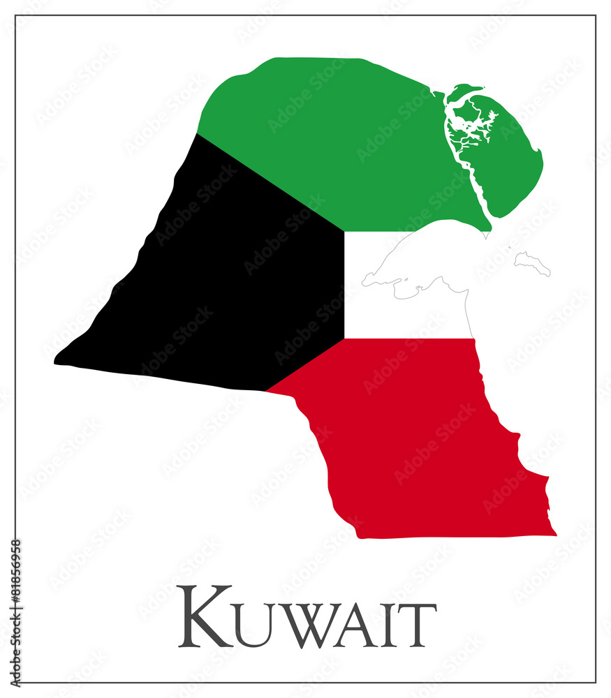 Kuwait flag map Stock Vector | Adobe Stock