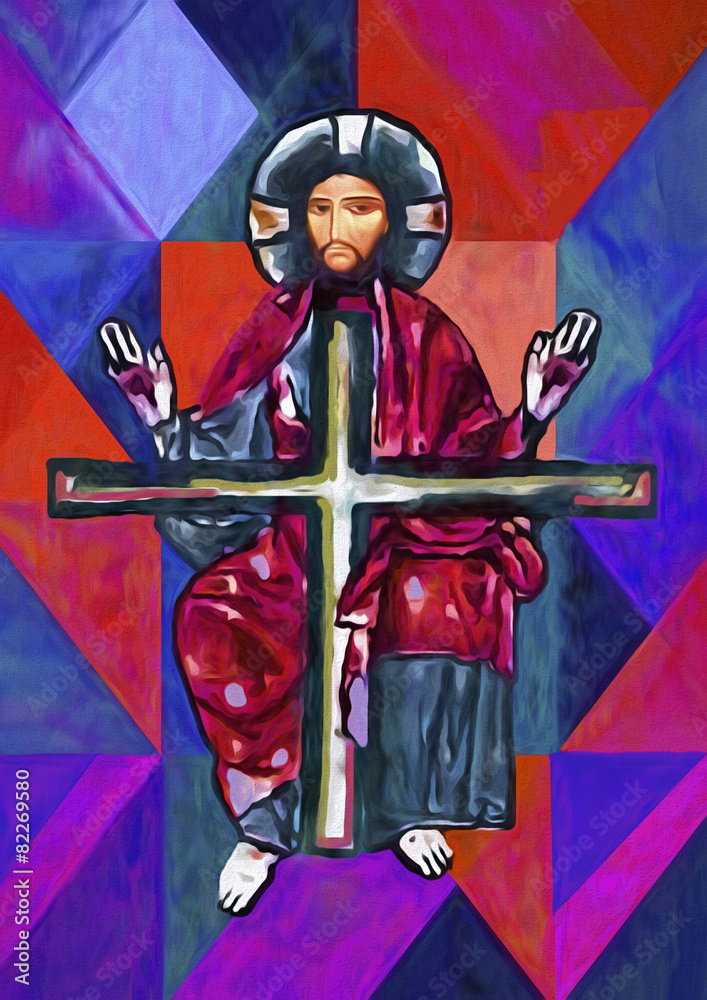 Jesus Christ. Oil painting Stock Illustration | Adobe Stock