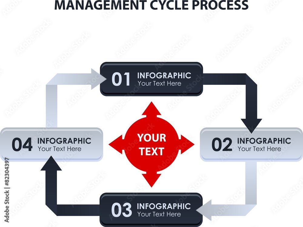 Management Cycle Process - Vector Infographic Stock Vector | Adobe Stock