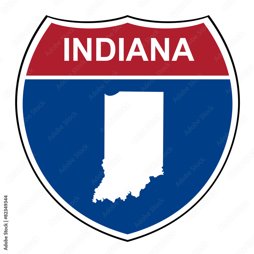 Stock-Foto „Indiana interstate highway shield“ | Adobe Stock