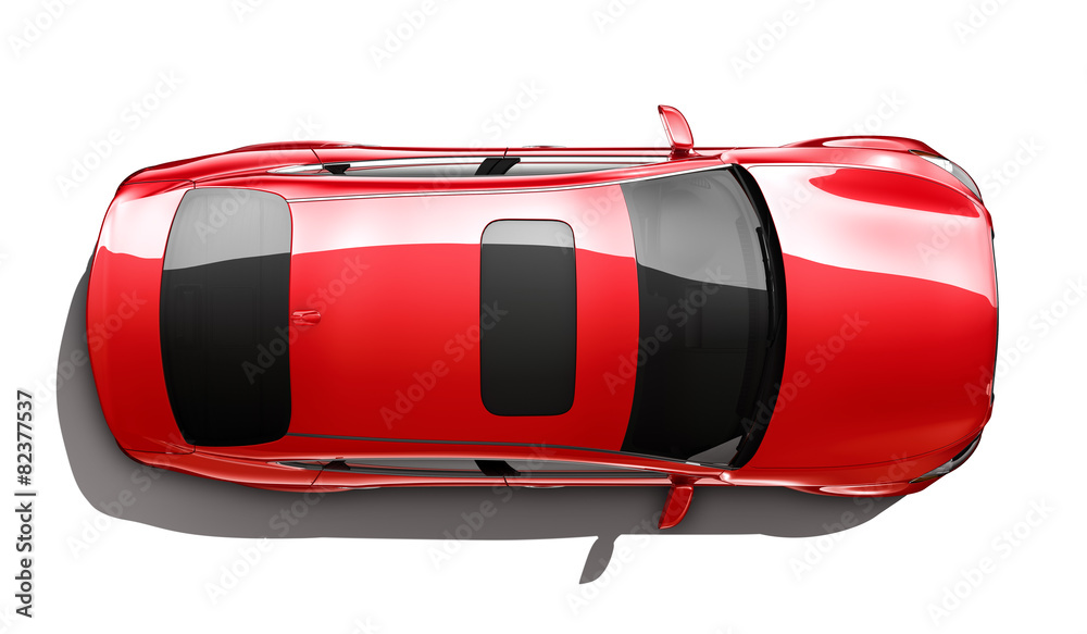Red luxury car - top angle Stock Illustration | Adobe Stock