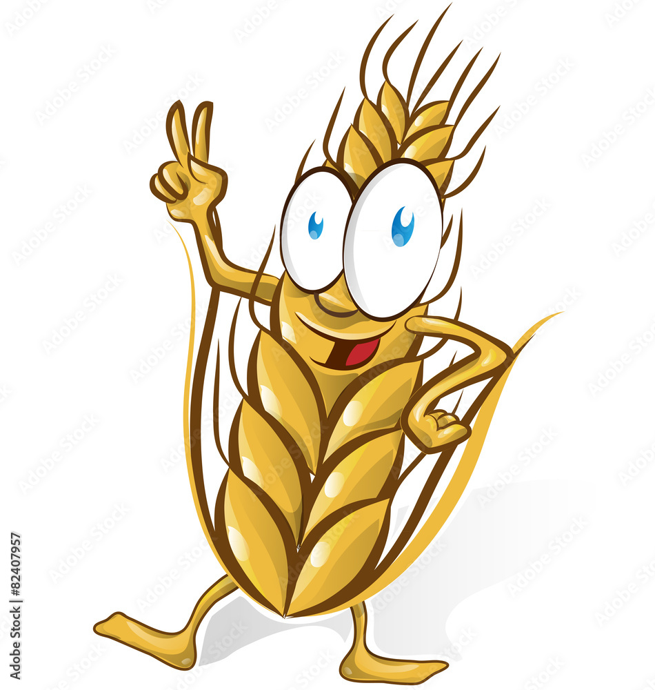 wheat cartoon isolated on white background Stock Vector | Adobe Stock