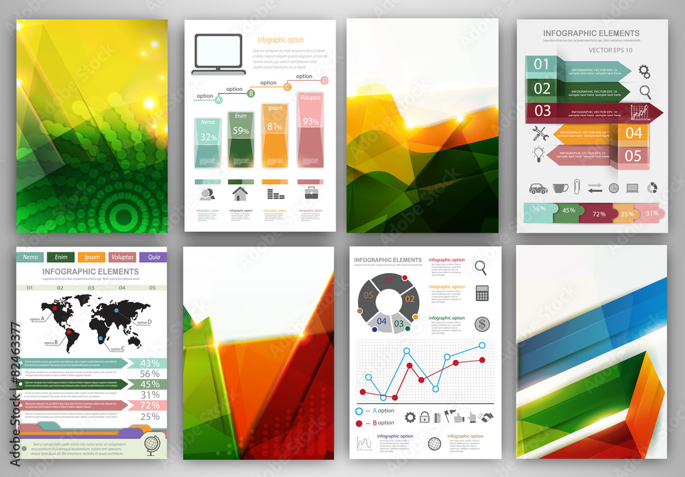 Infographic icons and abstract backgrounds Stock Vector | Adobe Stock