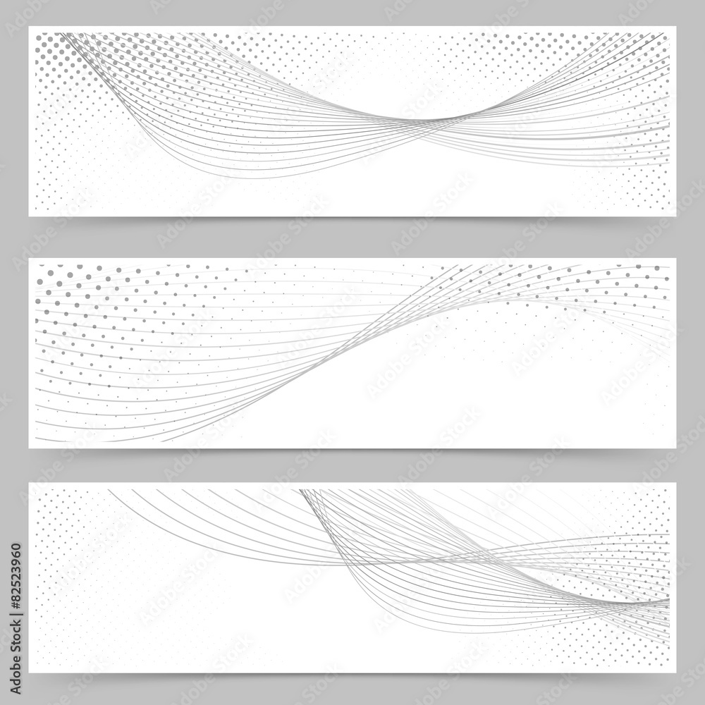 Swoosh line halftone web header collection Stock Vector | Adobe Stock