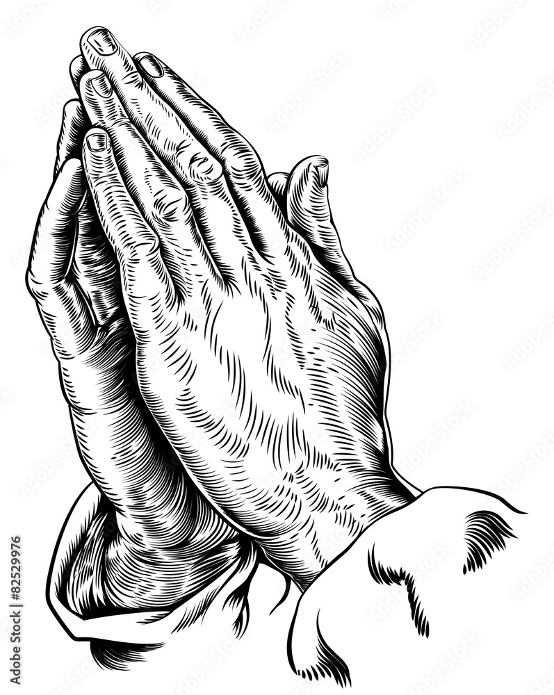 Praying Hands Vector Stock Vector | Adobe Stock