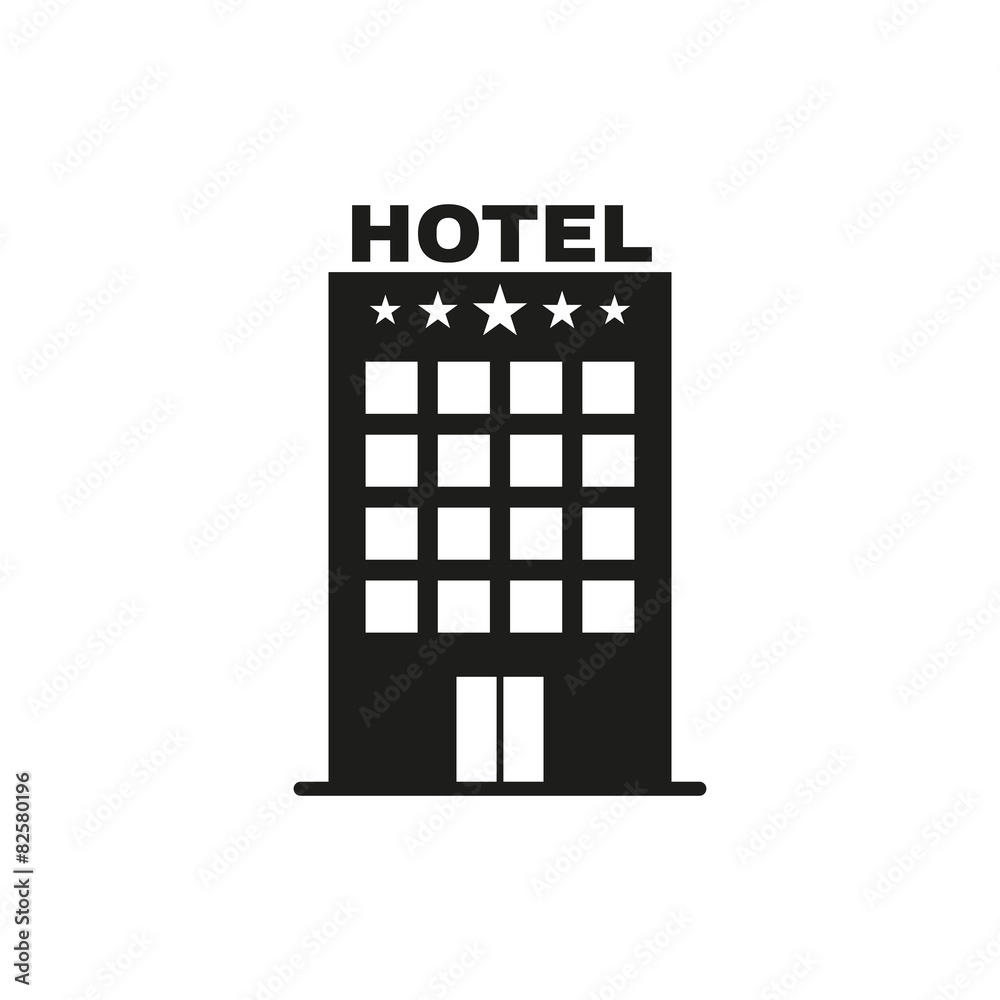 The Hotel icon. Travel symbol. Flat Stock Vector Adobe Stock